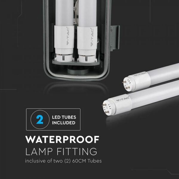 2Ft Twin Waterproof fitting - with 2 LED Tubes - SONICA - Electrical ...